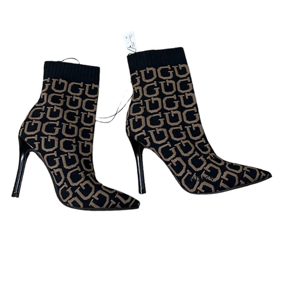 Guess Shoes New Guess Tears Monogram Knitted Ankle Boots Booties